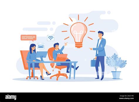 Office Meeting Brainstorm Vector Illustration Creative Idea