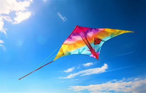 A Small Colorful Kite Soaring High Premium Ai Generated Image
