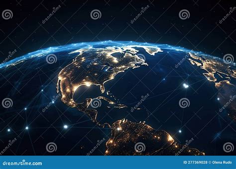 Ai Generative Global Communication Network Concept Network Dots