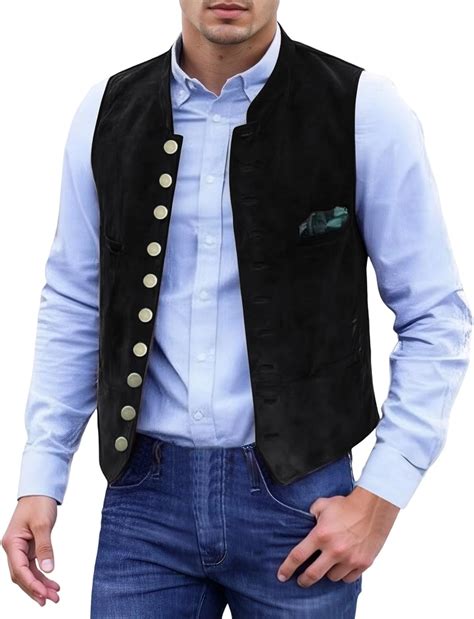 Western Outfit Herren Trachtenweste Herren Slim Fit Ärmellose