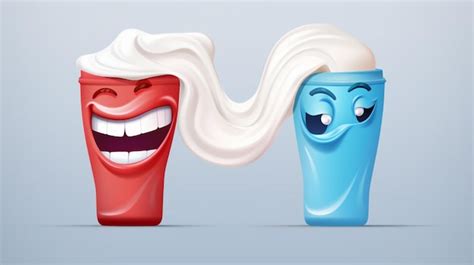 Una Imagen De Dibujos Animados De Dos Cepillos De Dientes Con Las Palabras Toothpaste En El
