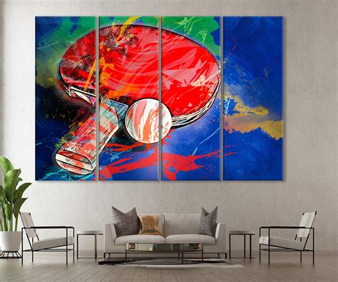 Ping Pong Canvas Print Sports Room Wall Decor Etsy