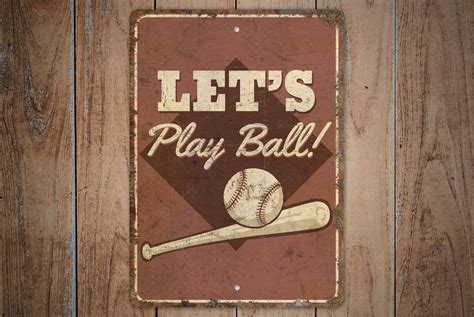 Lets Play Ball Lets Play Ball Sign Baseball Sign Sports Sign