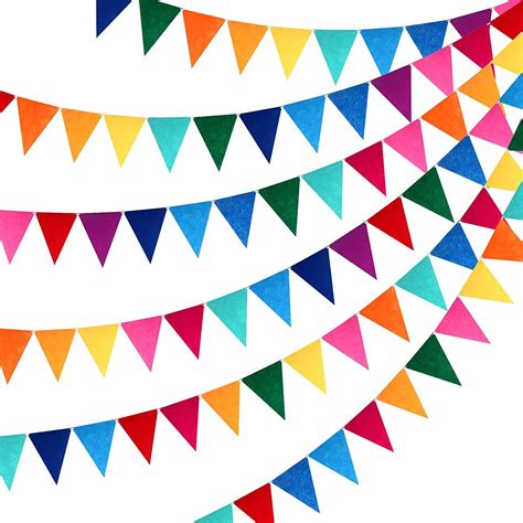 Vorkoi Colorful Pennant Banner 6pcs Felt Fabric Bunting Multicolor