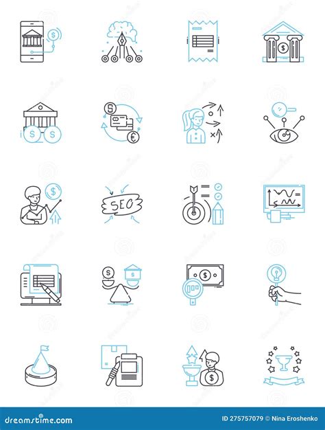 Strategic Planning Linear Icons Set Forecasting Analysis Goal