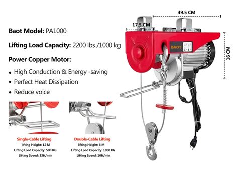 Overhead Engine Lift Winch Crane Lift 2200lbs Steel Electric Winch Wire Rope Hoist Trolley Buy