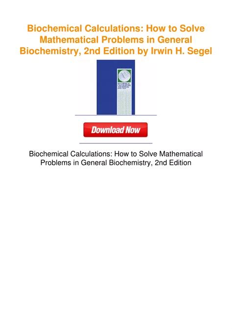 Ppt Biochemical Calculations How To Solve Mathematical Problems In General Powerpoint