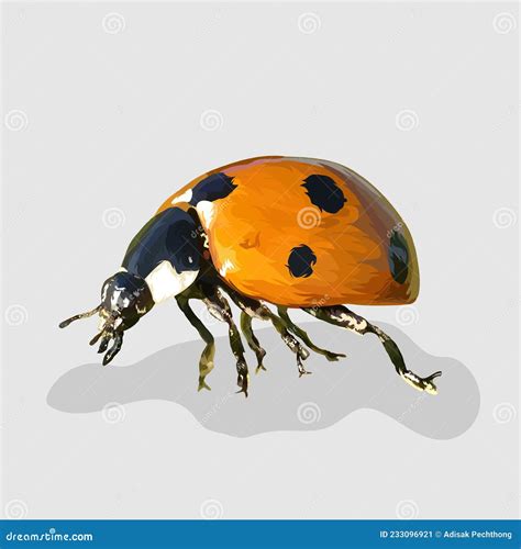 Ladybug Realistic Cartoon Icon Vector Illustration