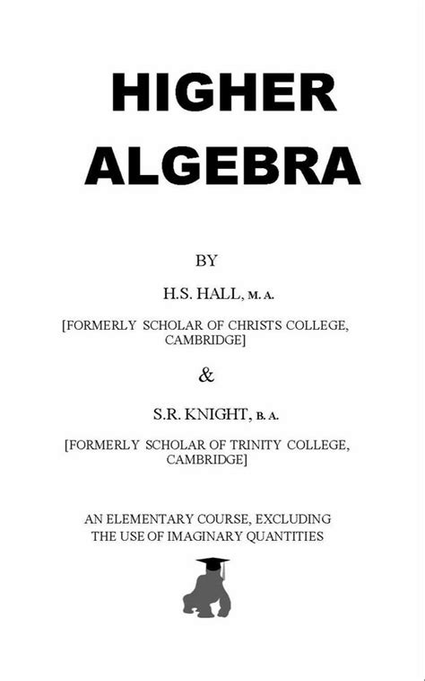 English Series Book Higher Algebra By Hs Hall And Sr Knight