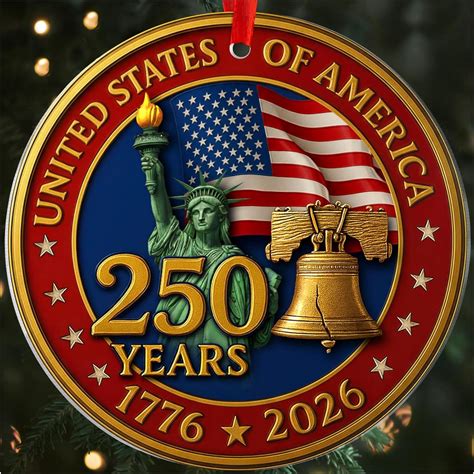 250 Anniversary Usa Ornament 2d Acrylic America