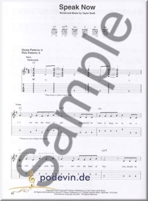 Speak Now Guitar Chords Taylor Swift Speak Now Von Taylor Swift