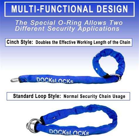 Dockslocks® Heavy Duty Cinch Style 8mm Security Chain 3ft 6ft Or 1
