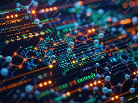 Abstract Digital Network With Glowing Nodes And Lines Representing Data