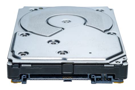 흰색 배경에 격리 된 방패가없는 컴퓨터의 하드 디스크 하드 디스크 데이터 저장 드라이브는 내부 자기 디스크와 전자 부품을 보여줍니다 개념에 대한 스톡 사진 및 기타 이미지