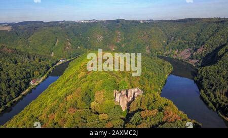 Saar Loop And Castle Montclair Near Orscholz 18 10 2012 Aerial View