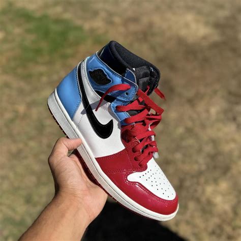Red And Blue Jordan 1 Trainers Sneakerhead Size 8 Depop
