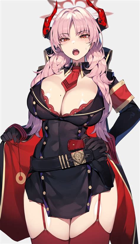 Rule 34 Big Breasts Blue Archive Blush Bra Breasts Coin On String Demon Demon Girl Female