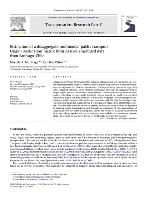 Pdf Estimation Of A Disaggregate Multimodal Public Transport Origin