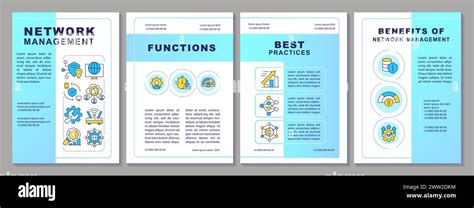 Network Infrastructure Management Blue Brochure Template Stock Vector Image And Art Alamy