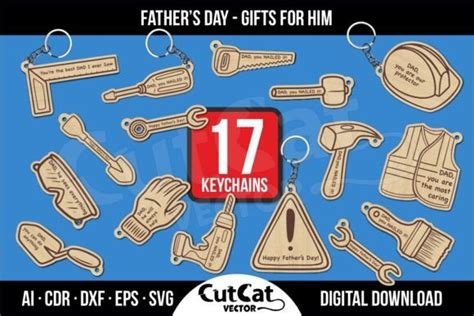 Keychain Tools Birthday T Dady · Creative Fabrica