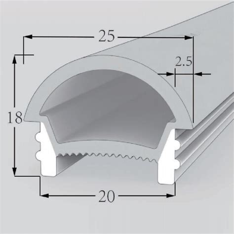 Dome Top Silicone Led Diffuser Cover For 12mm Led Strip Lights 25