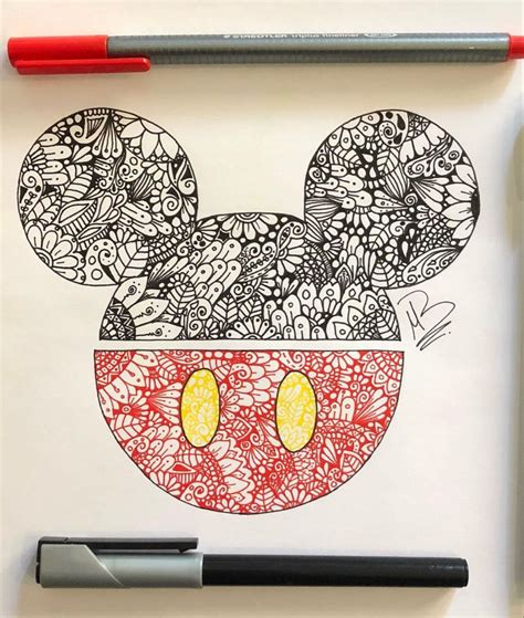 Mickey Mouse Book Art Projects Mandala Design Art Doodle Art Designs