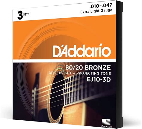 Daddario Guitar Strings Acoustic Guitar Strings 80 20