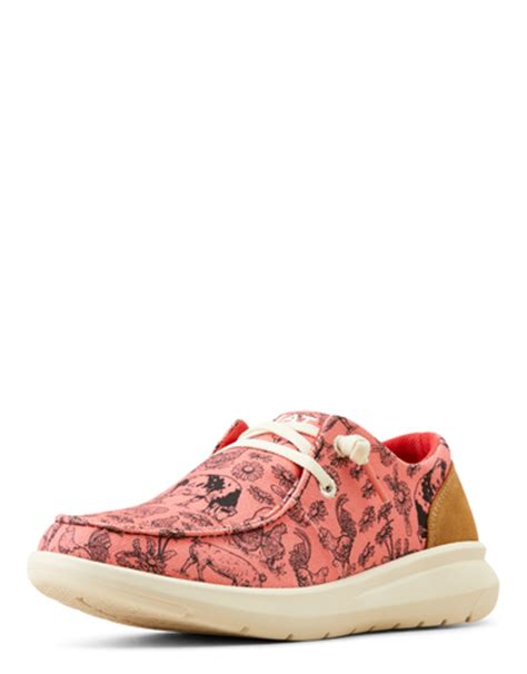 Womens Ariat Coral Farm Yard Livestock Hilo Shoe Cowpokes Western Shop