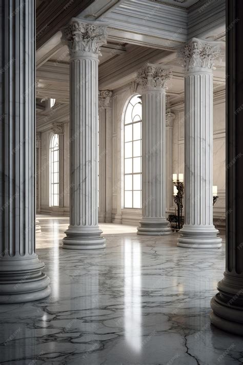 Premium Photo Luxurious Interior With Marble And Ancient Columns