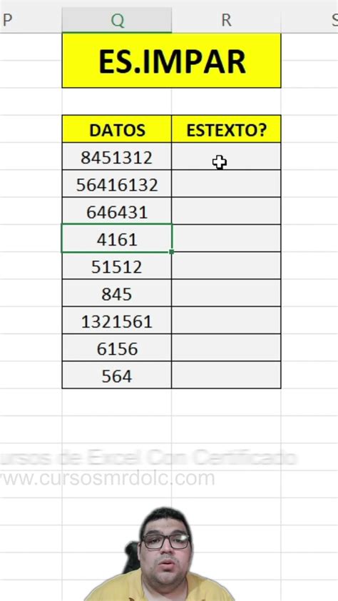 CÓmo Utilizar La FunciÓn Es Impar En Excel Youtube