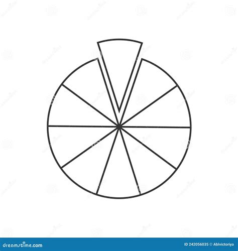 Circle Segmented Into 6 Sections Pie Or Pizza Shape Cut In Six Equal