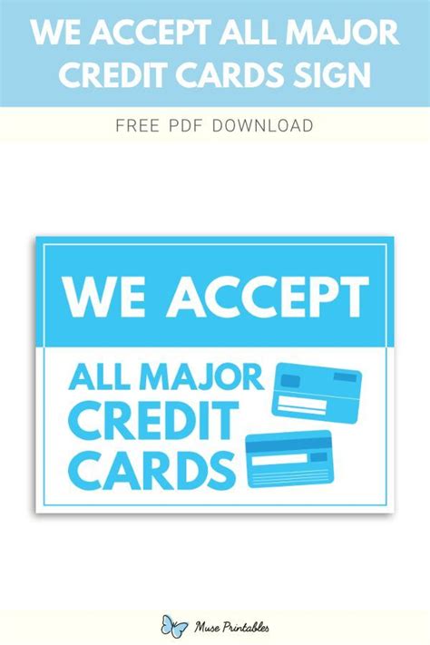 Printable We Accept Credit Card Signs
