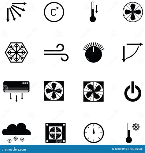 Air Condition Icon Set Stock Vector Illustration Of Condition 120560195
