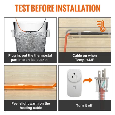 Self Regulating Pipe Heating Cable 15ft 5wft Heat Tape With Thermostat