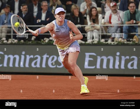 Polish Tennis Player Iga Swiatek In Action At The French Open 2025
