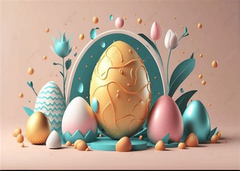 3d Easter Day Background With Egg Easter Day Easter Background Image
