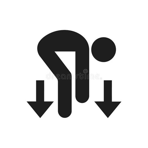 Person Bending With Arrows Icon Stock Vector Illustration Of Action
