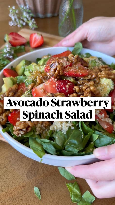 Avocado Strawberry Spinach Salad Recipe Spinach Side Spinach Salad