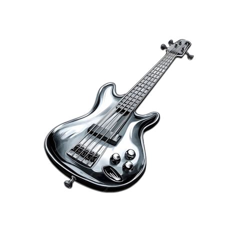 Chrome Bass Guitar Premium Ai Generated Psd