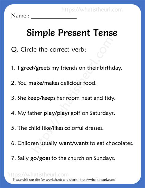 Simple Present Tense Worksheets For Grade 2 Improve Grammar Skills