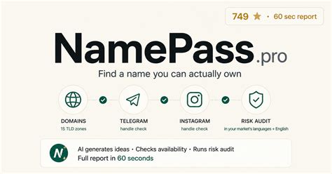 Namepass — Find A Name Ready To Launch