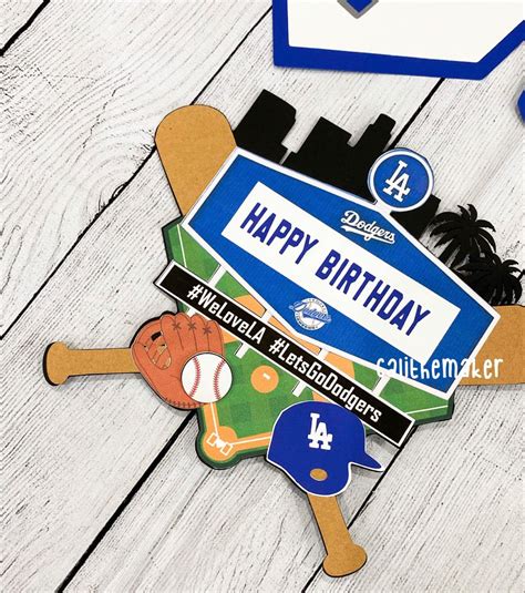 La Dodgers Theme Party Cake Topper Birthday Banner Etsy Dodgers