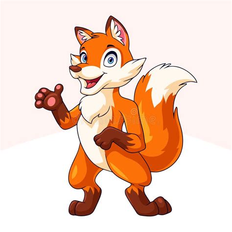 Cartoon Cute Little Fox On White Background Stock Vector Illustration