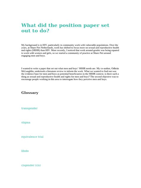 What Is Men Srhr Pdf Sex Education Infertility