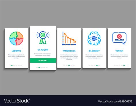 Swot Analysis Strategy Onboarding Elements Icons Vector Image