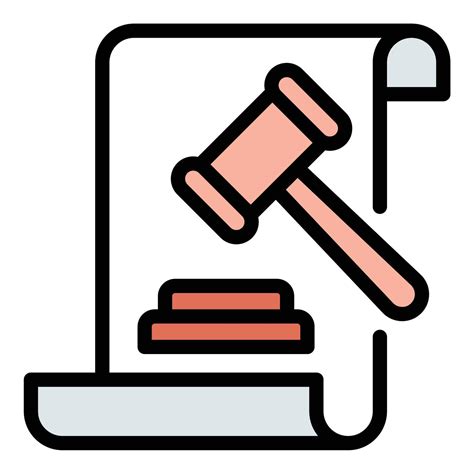 Legality Icon Flat Line Style Illustration Representing Lawful Actions
