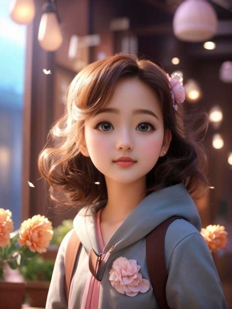 Premium Ai Image Sweet Girl