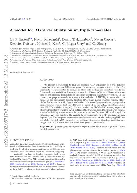Pdf A Model For Agn Variability On Multiple Timescales