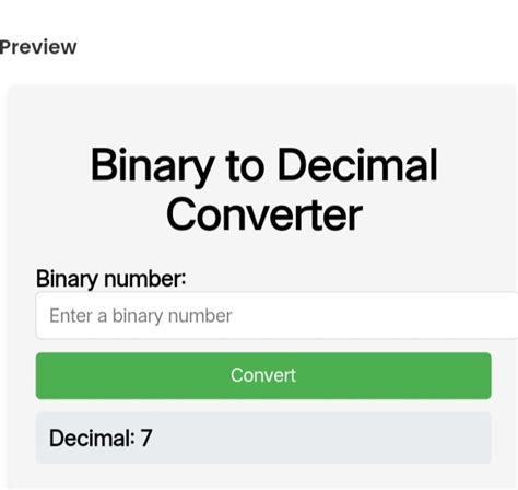 Simple Binary To Decimal Converter Script In Html For 10 Seoclerks