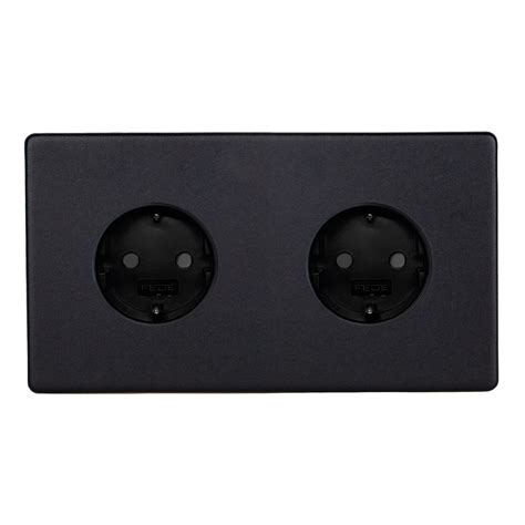 Enchufe Doble Negro Mate Signature Interruptores De Diseño Económicos